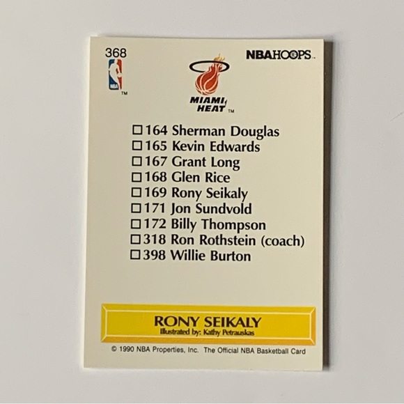 NBA HOOPS | Toys | 99 Nba Hoops Miami Heat Rony Seikaly Checklist 368 ...